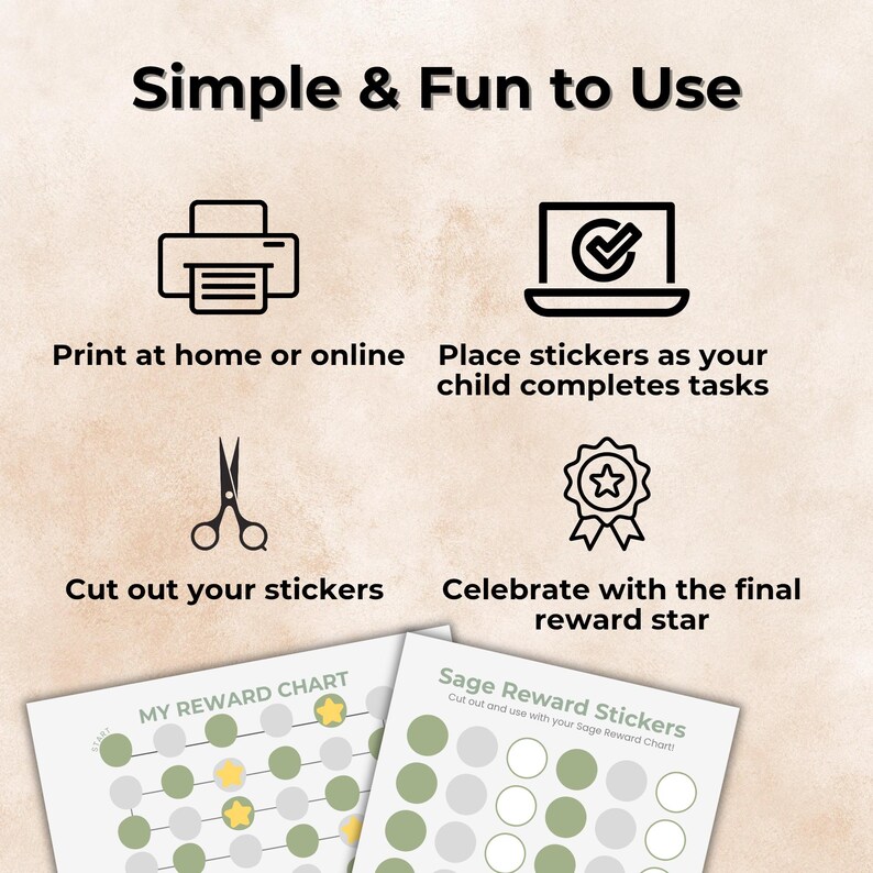 Kids Reward Chart Printable, Editable Chore Chart (PDF) - Etsy