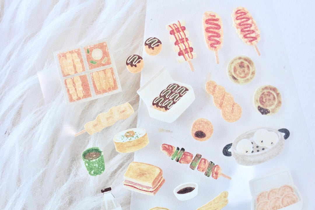 Suatelier Sticker No.1167 Street Food, Decoration Stickers, Scrapbook ...