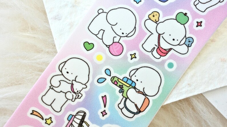 Soft Tissue Kiss-cut Sticker Tape (1 Loop Sample), at Home 今天在家, for ...