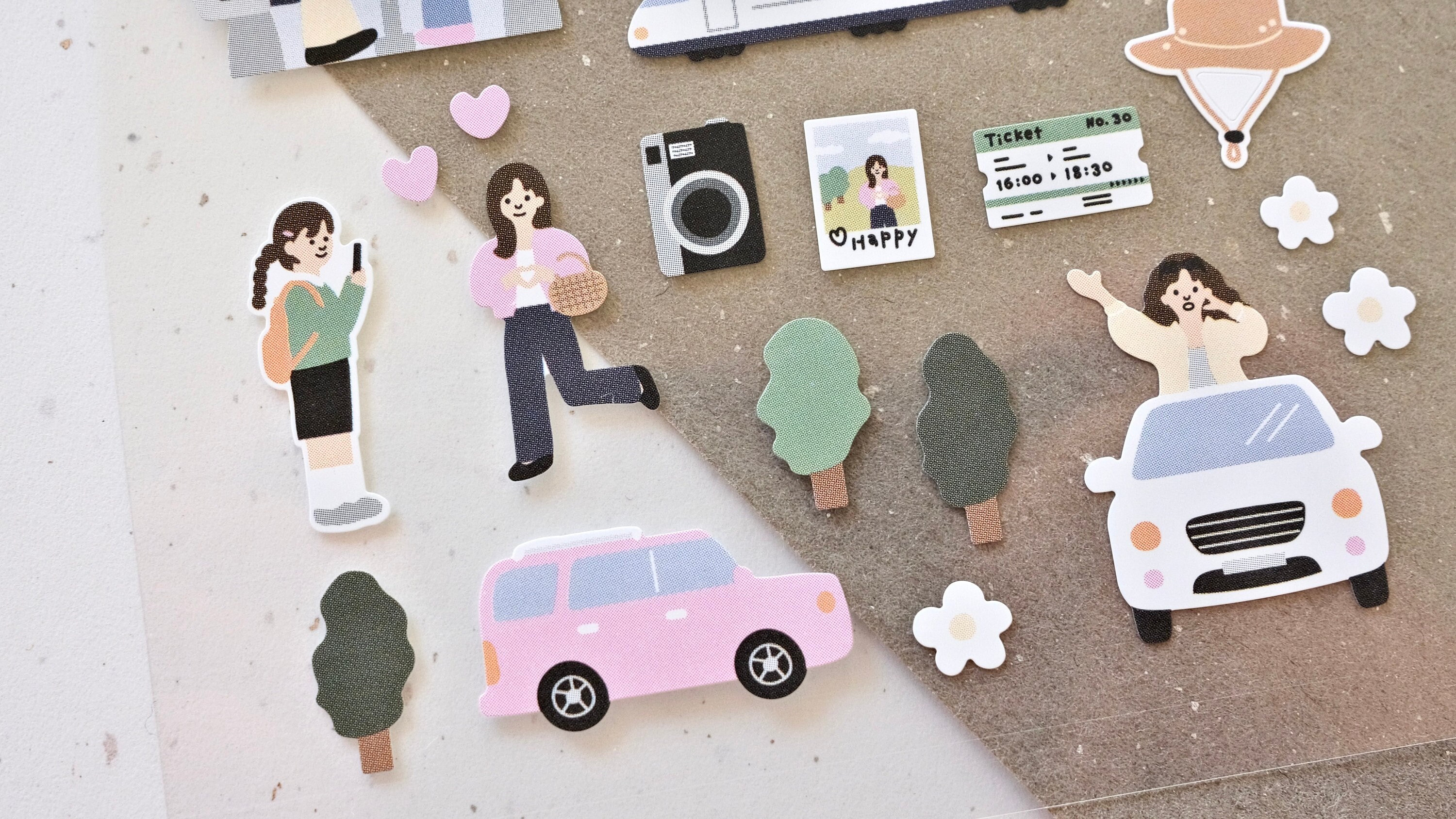 Suatelier Sticker No.1158 Vlog_trip, Decoration Stickers, Scrapbook ...