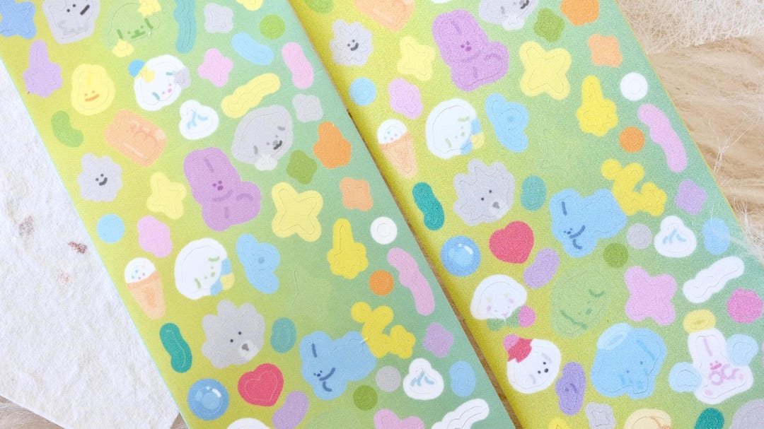 Soft Tissue Kiss-cut Sticker Tape (1 Loop Sample), Little Jelly Beans ...