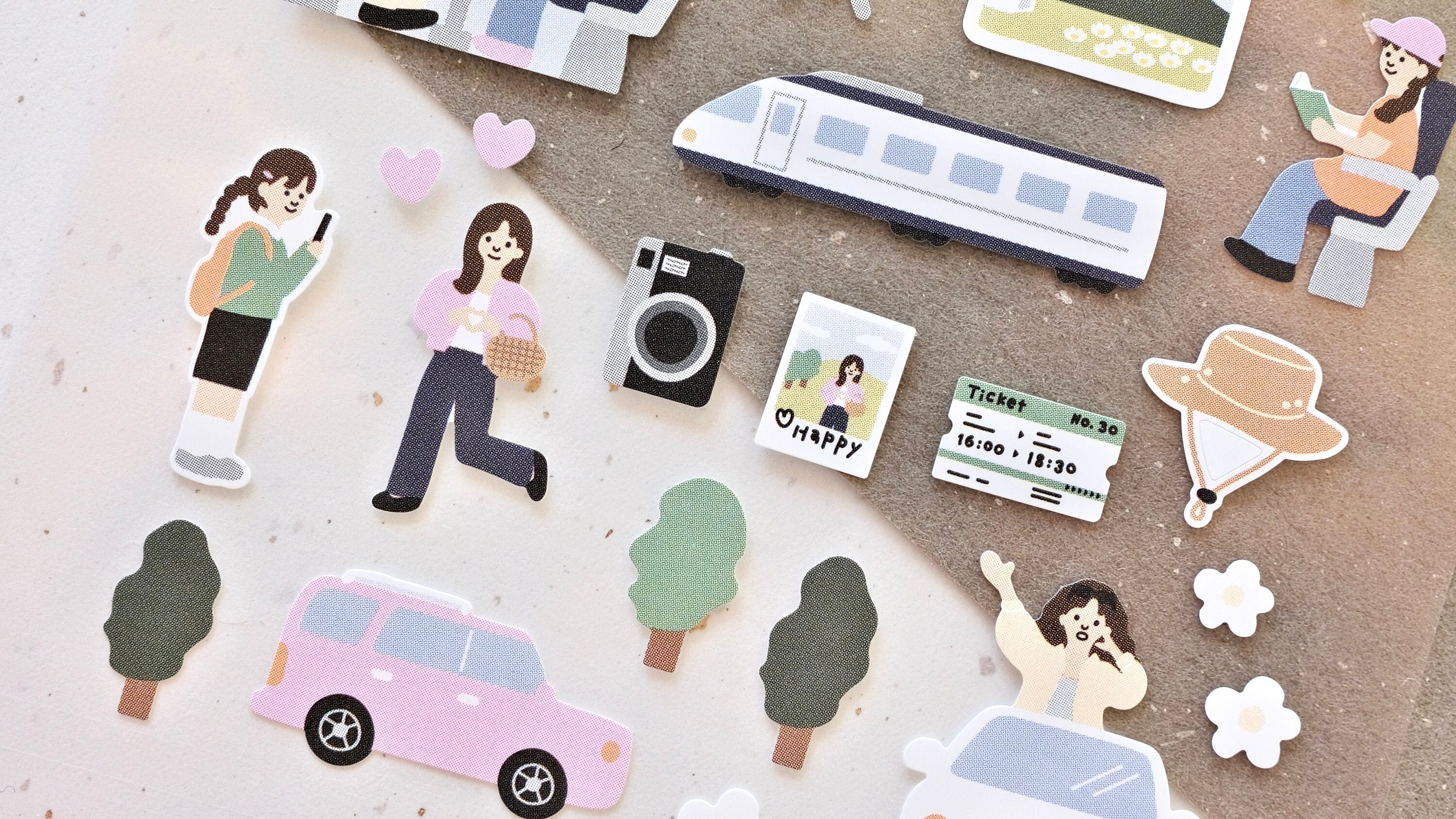Suatelier Sticker No.1158 Vlog_trip, Decoration Stickers, Scrapbook ...