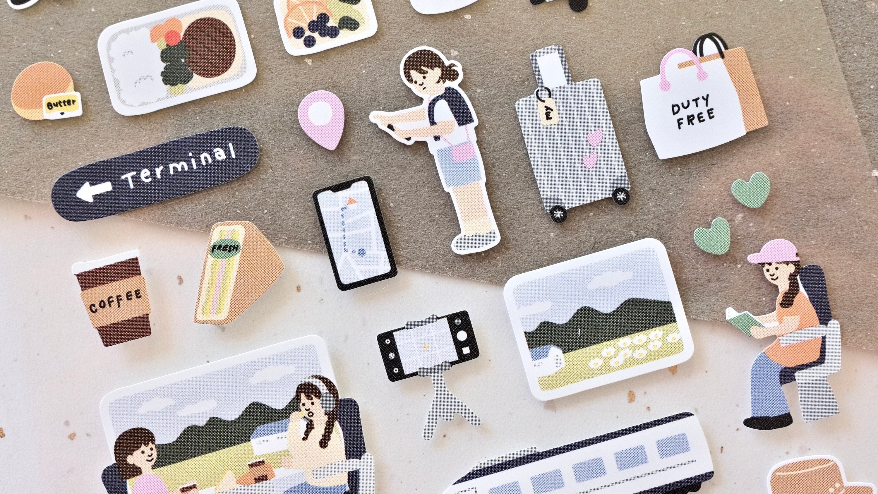 Suatelier Sticker No.1158 Vlog_trip, Decoration Stickers, Scrapbook ...