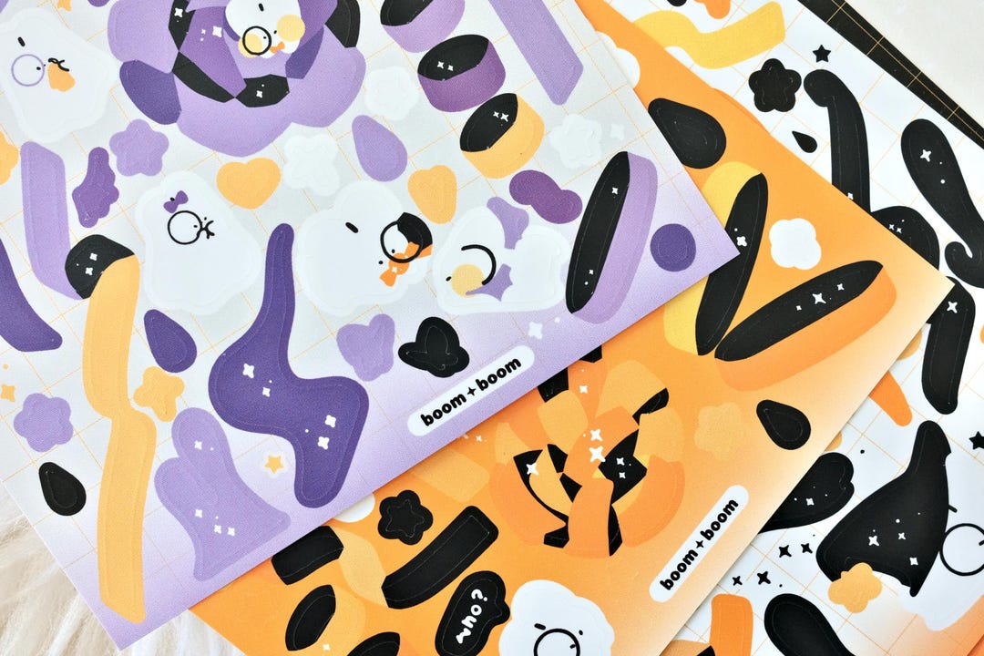 Boom+boom Kiss-cut Sticker (4 Sheets), Pumpkin Bunny, Matte PVC Sticker ...
