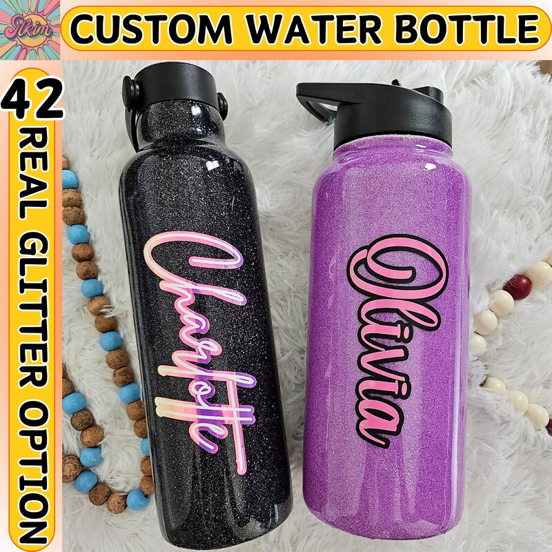 Glitter Water Bottle - Etsy