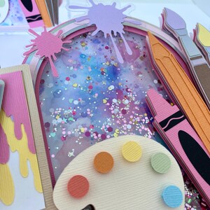 Paint Party Cake Topper Pink Art Party Rainbow Birthday Party Girls ...