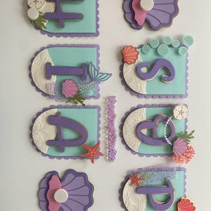 Mermaid Party Banner Little Mermaid Party Under the Sea Mermaid Theme ...