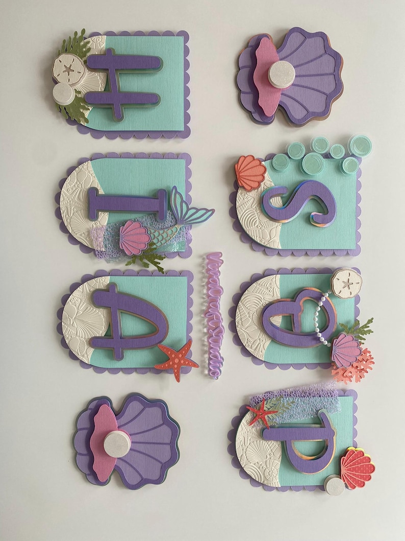 Mermaid Party Banner Under the Sea Theme Birthday Custom Party Decor ...