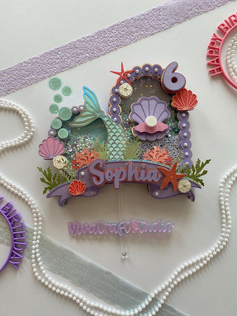 Mermaid Cake Topper Under the Sea Birthday Party Decor Mermaid Party ...