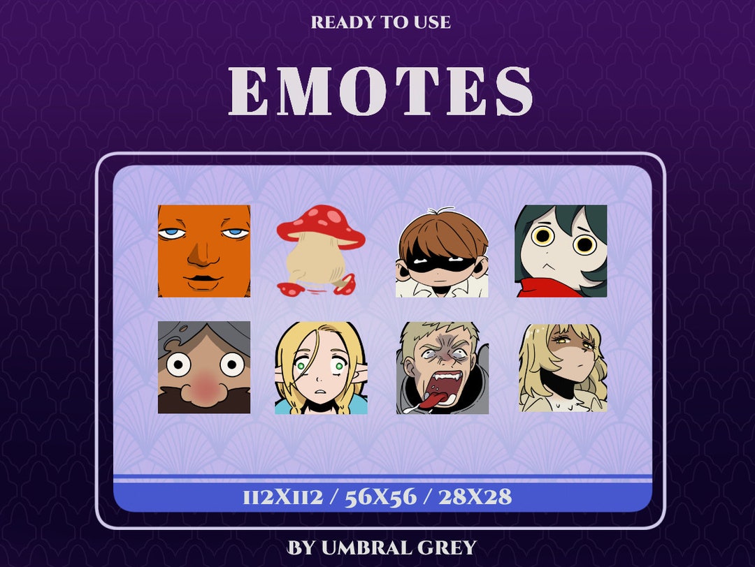 Dungeon Meshi Emote Pack Transparent PNG Emoji for Discord & Twitch - Etsy