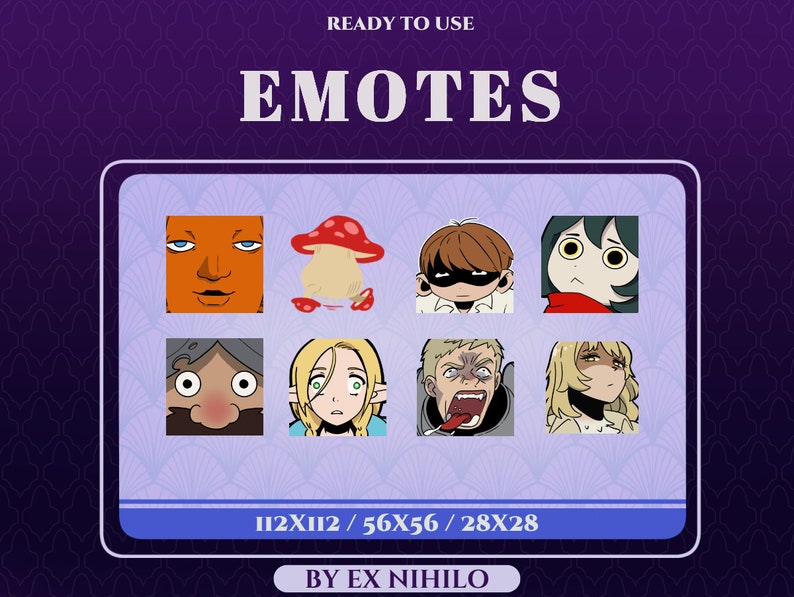 Dungeon Meshi Emote Pack Transparent PNG Emoji for Discord & Twitch - Etsy