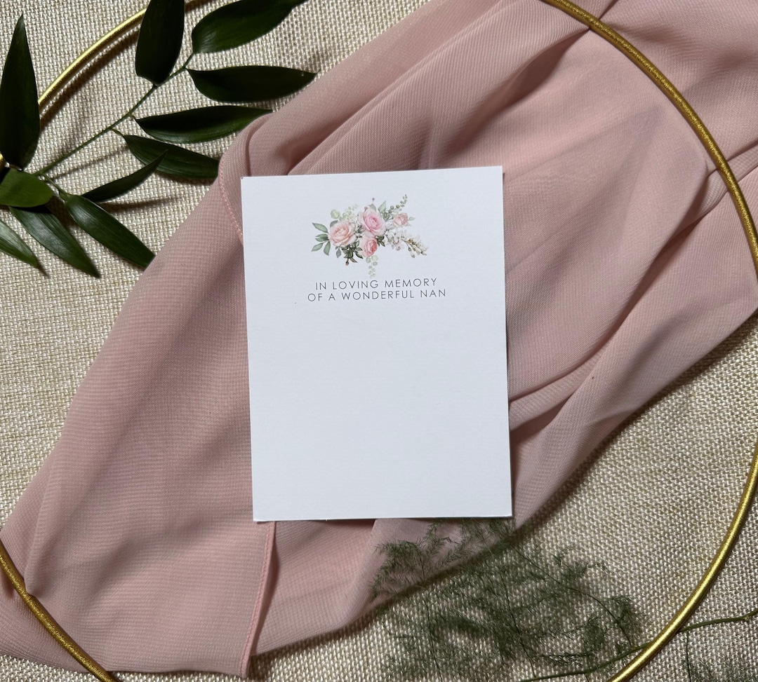 Remembrance Florist Cards, Floral Message Cards, Funeral Cards, Clear ...