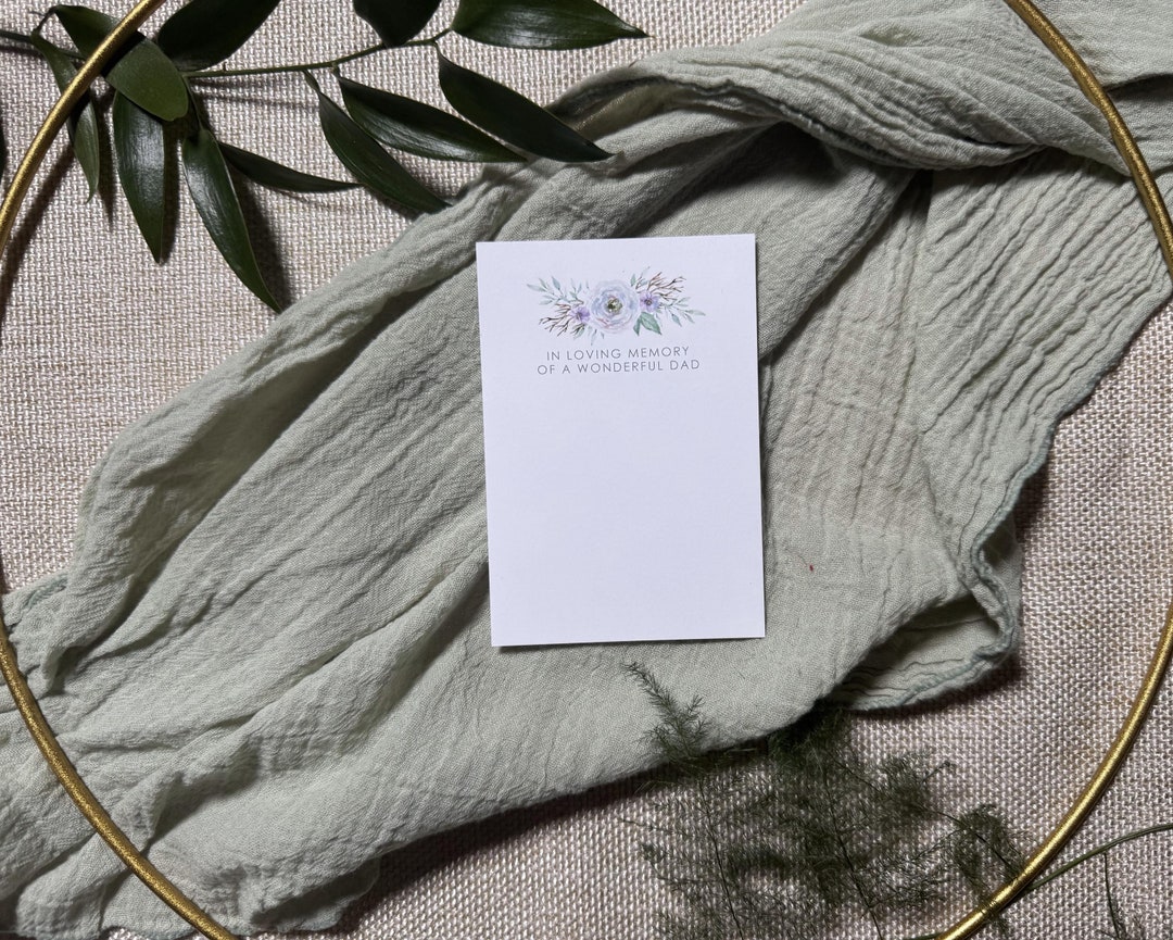 Remembrance Florist Cards, Floral Message Cards, Funeral Cards, Clear ...