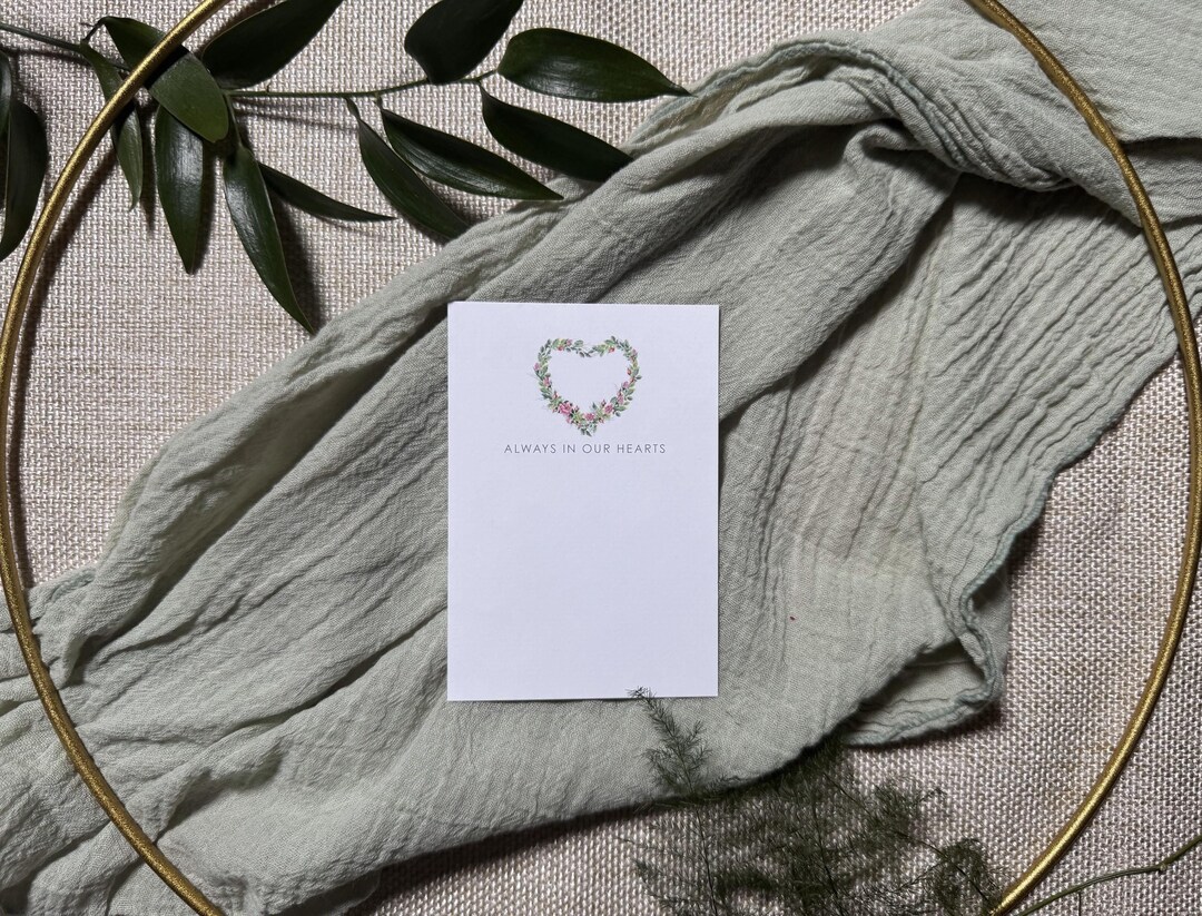 Remembrance Florist Cards, Floral Message Cards, Funeral Cards, Clear ...