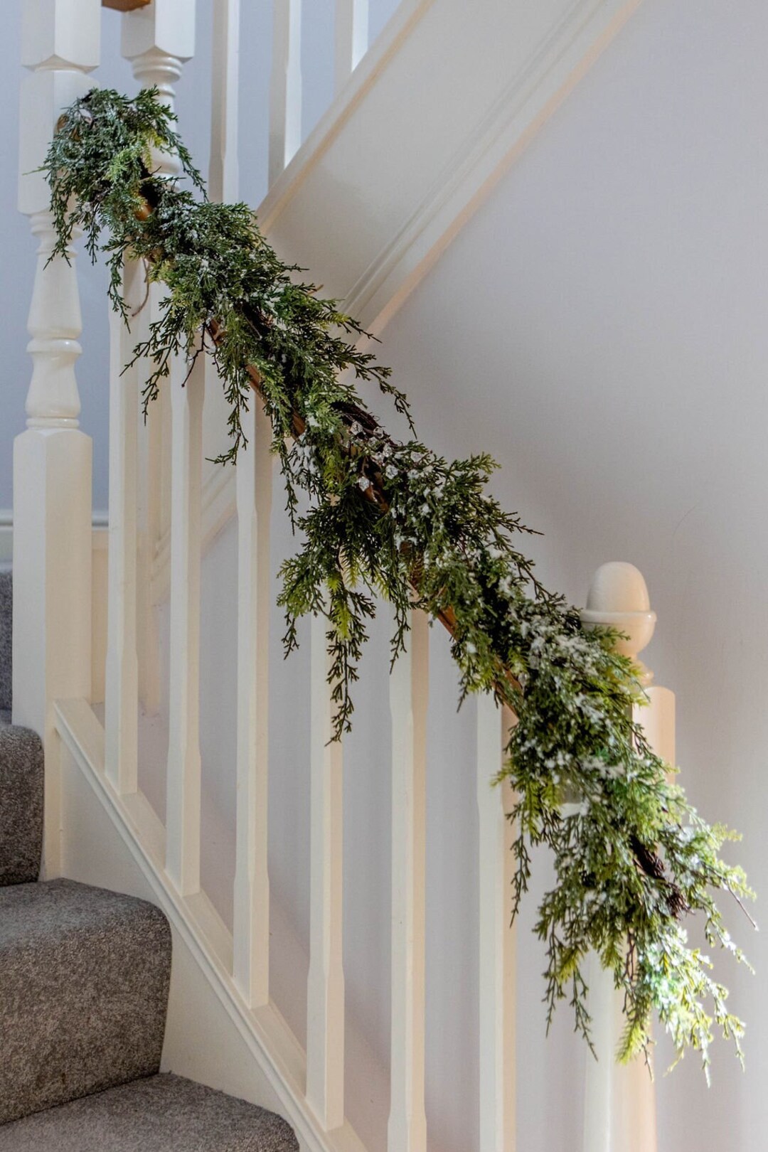 Faux Snowy Christmas Garland: Long Lasting Christmas Decorations - Etsy