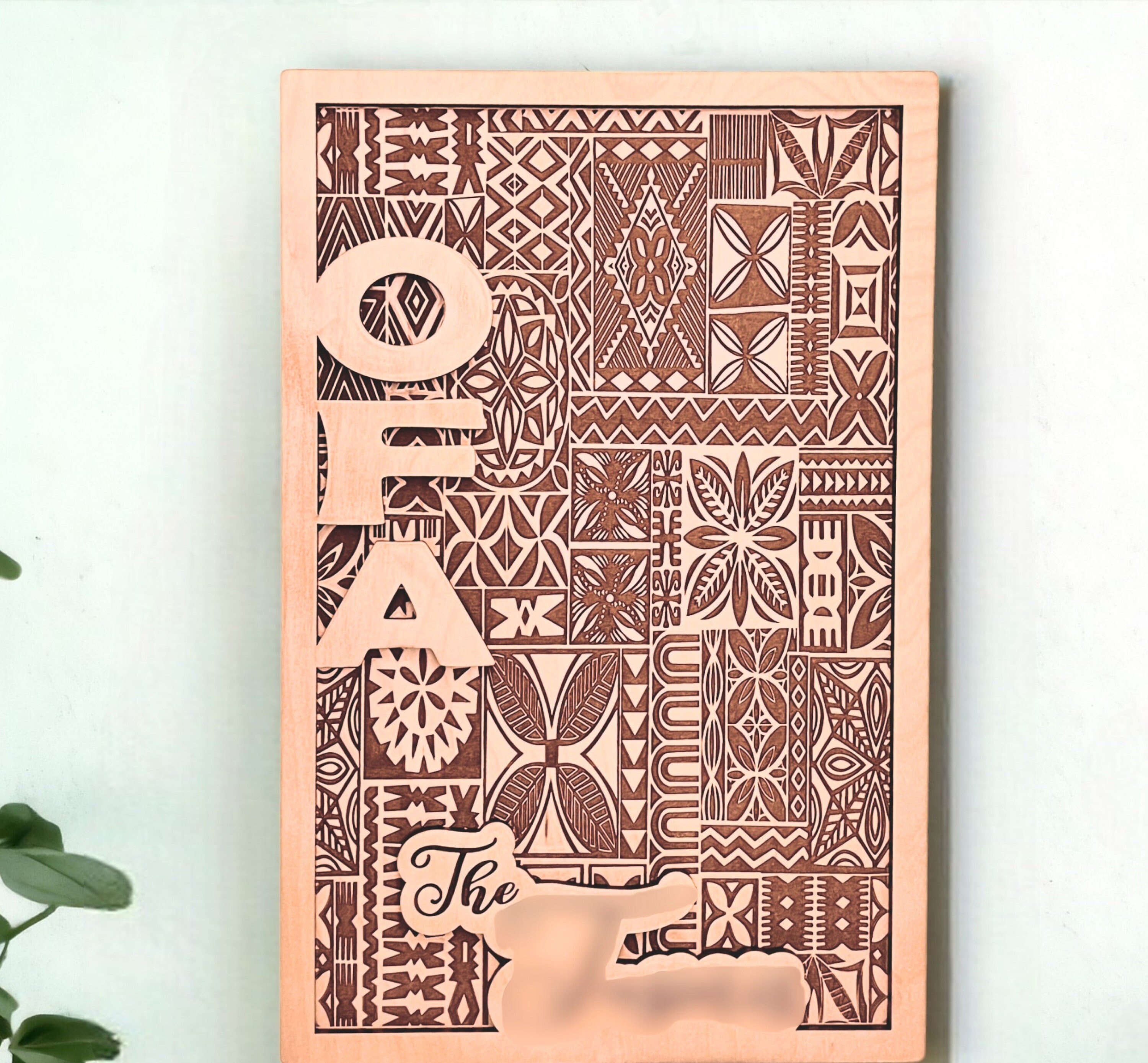 Personalized Polynesian Tapa Sign: Engraved Pacific Islands Welcome ...