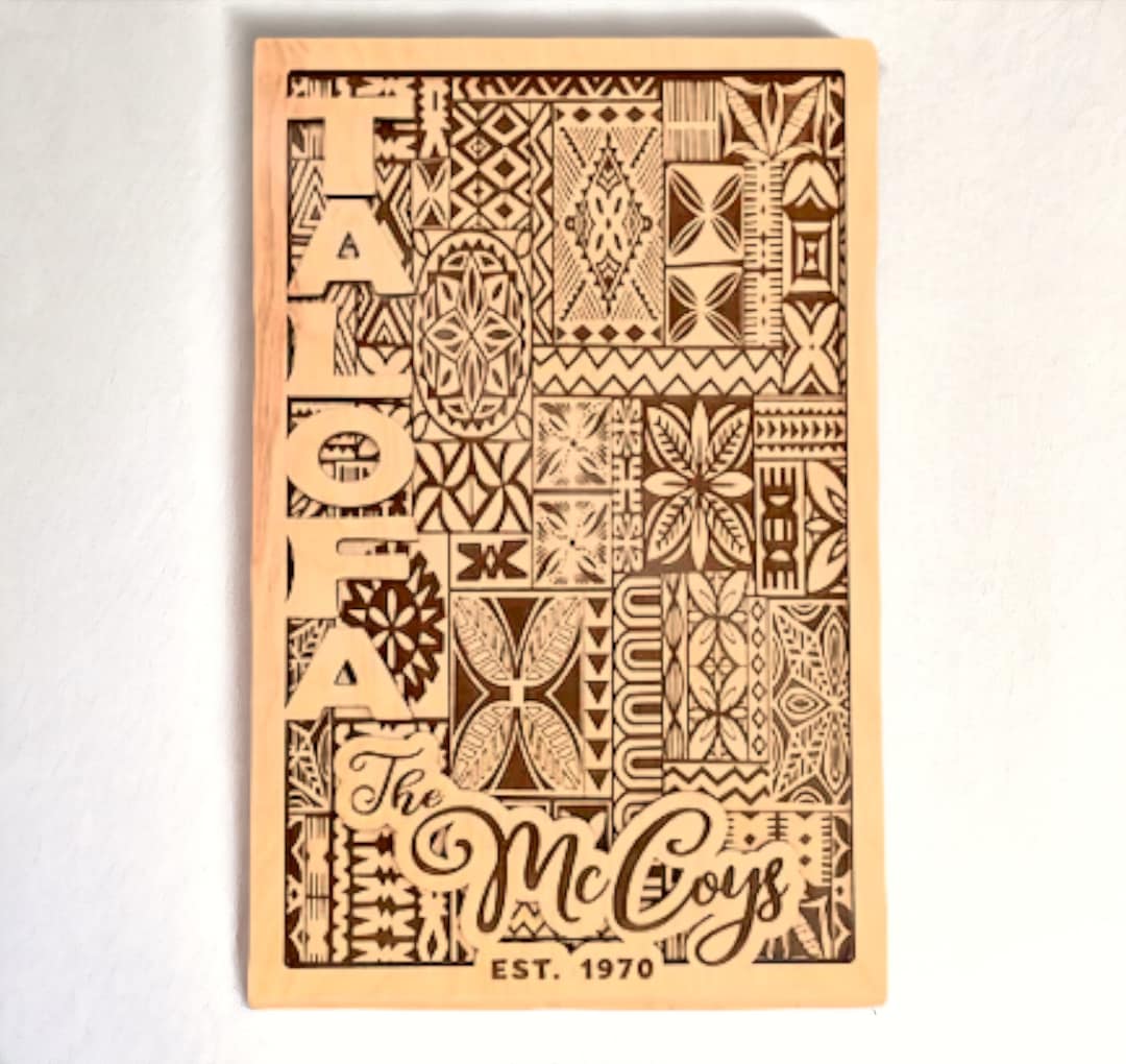 Polynesian Personalized Tapa - Kapa - Kupesi - Siapo Welcome Sign ...