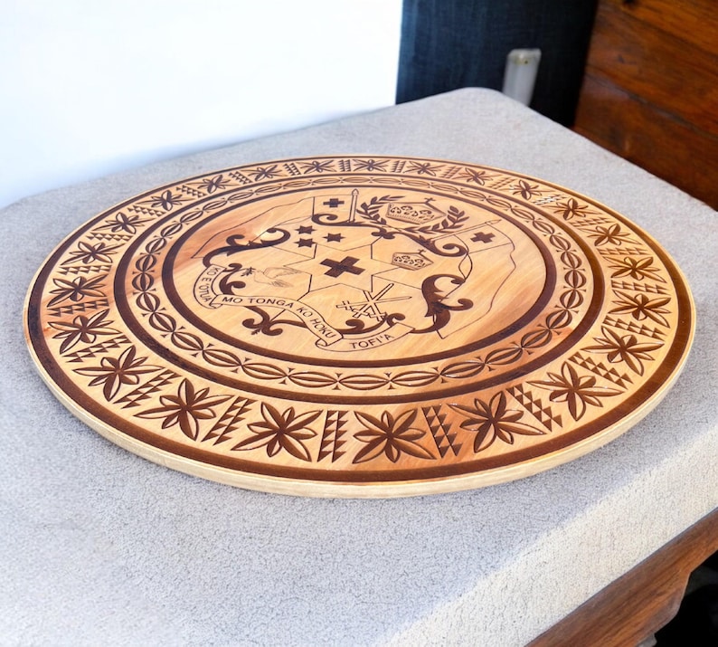 Laser Engraved Tongan National Seal Wooden Wall Art - Etsy
