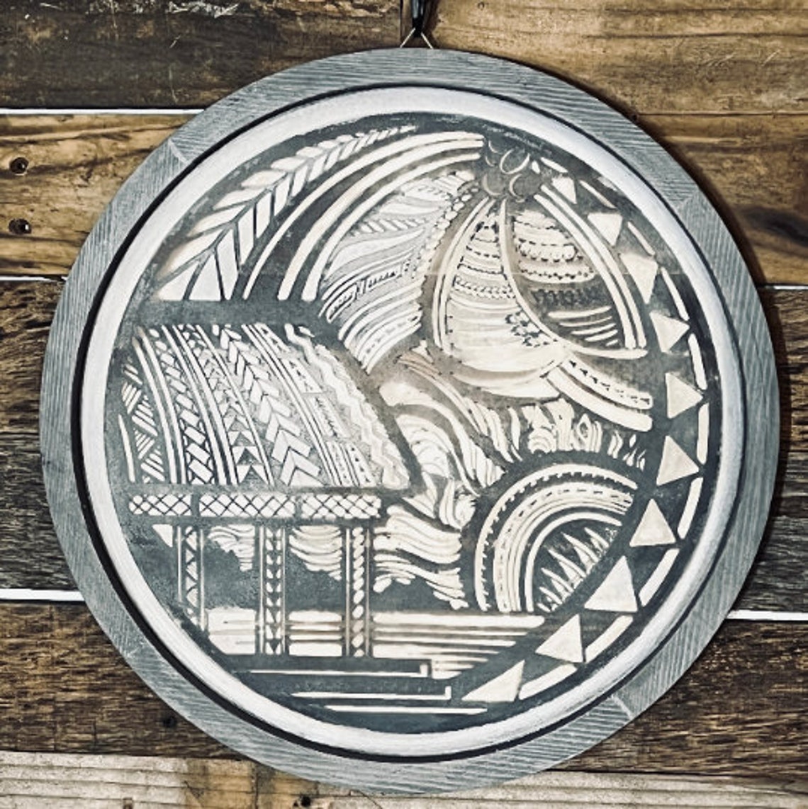 Fale Samoa samoan House Stormy Night Wall Art Engraved Wood Design ...