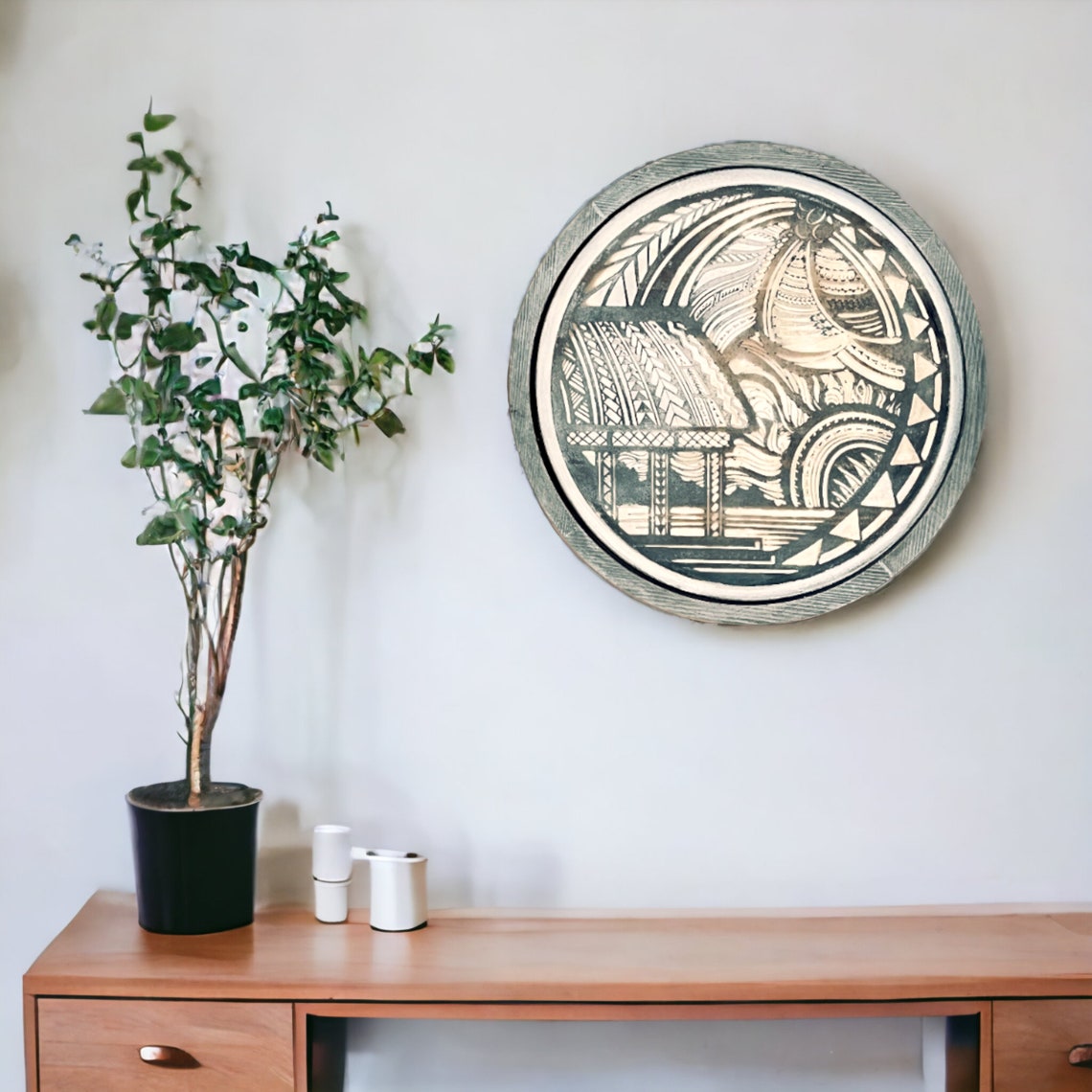 Fale Samoa samoan House Stormy Night Wall Art Engraved Wood Design ...