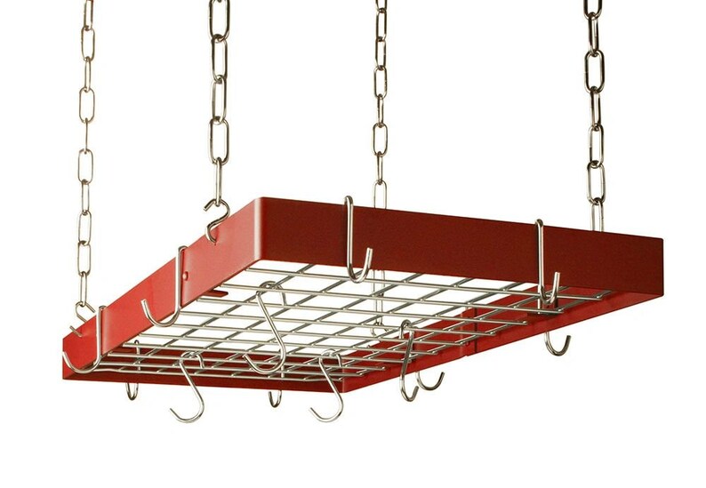 Rogar Gourmet Rectangle Pot Rack Red / Chrome - Etsy