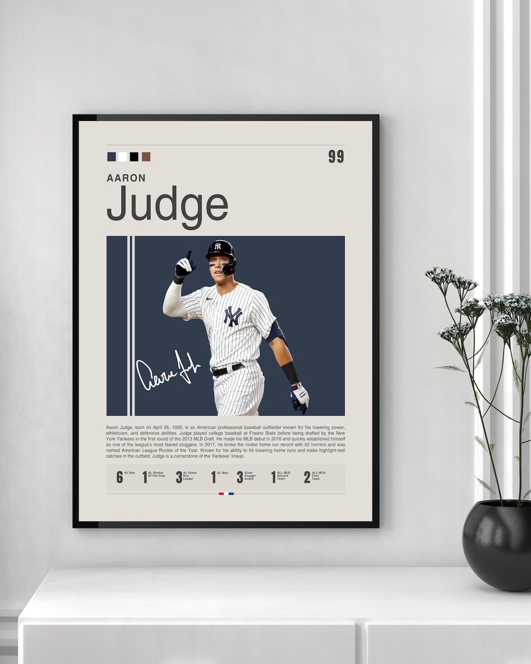 Aaron Judge Poster, New York Yankees Poster,mid Century Art,sports ...