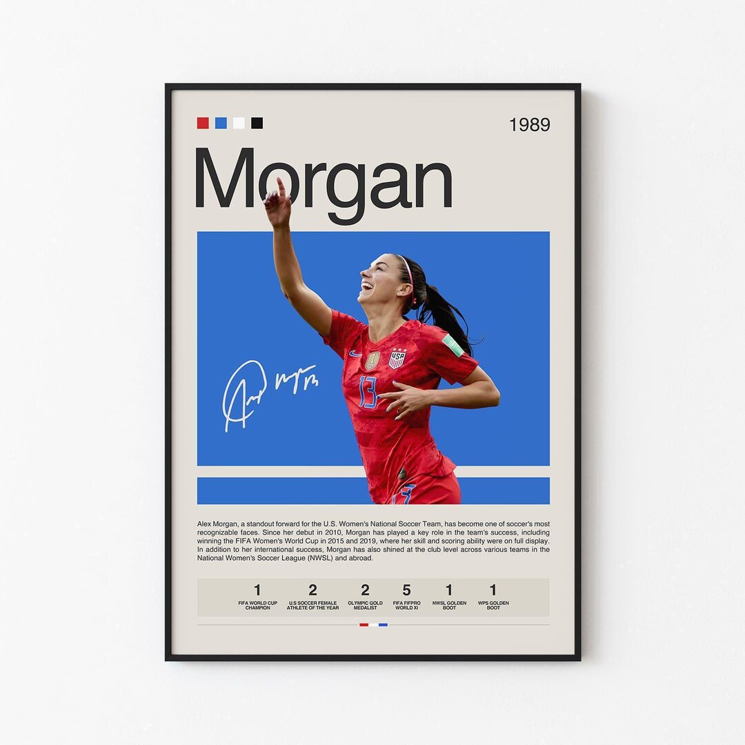 Alex Morgan Poster, USA Women Footballer, Soccer Gifts, Sports Poster ...