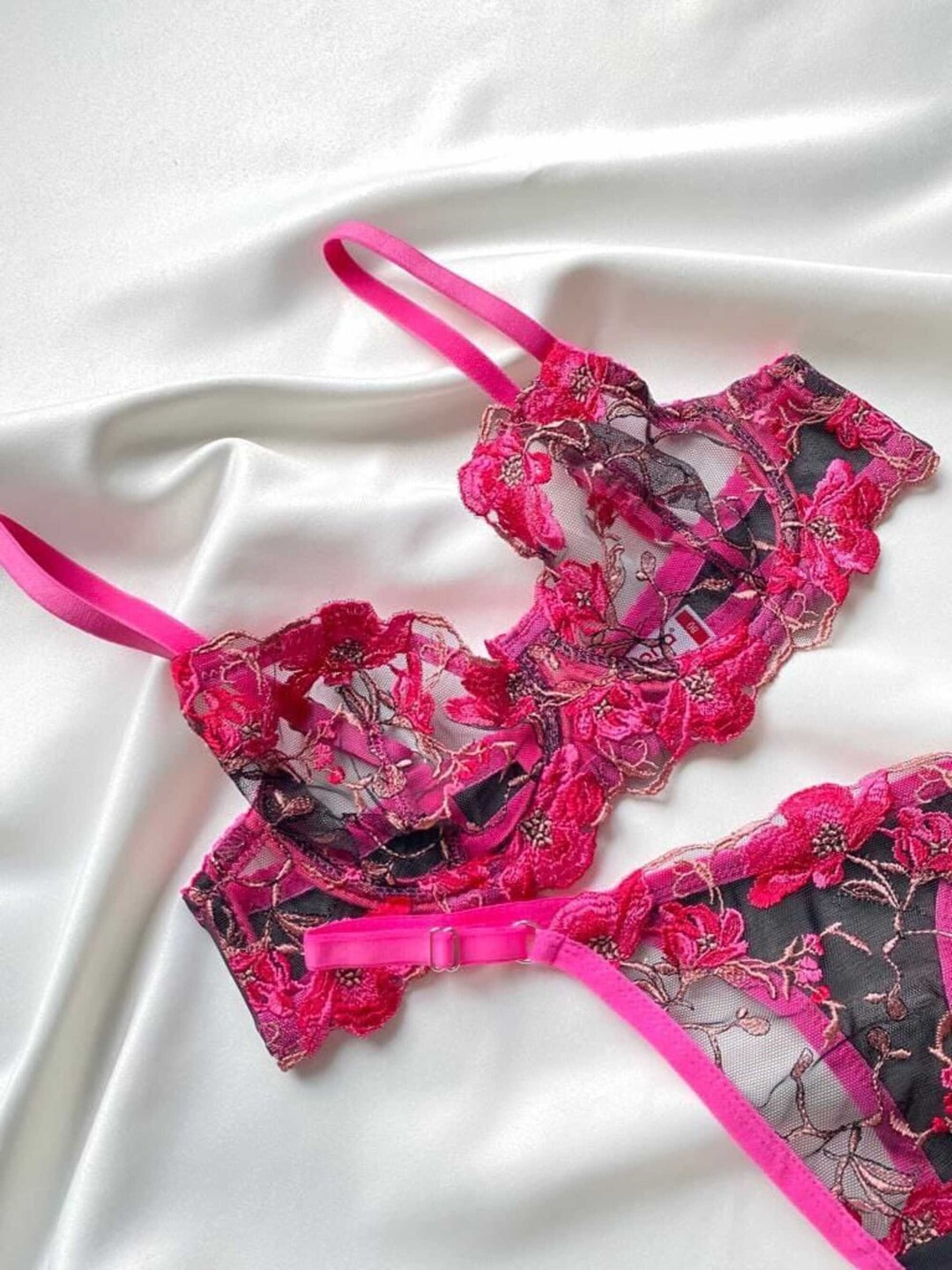Elena Flower Balenli Bra Set - Etsy
