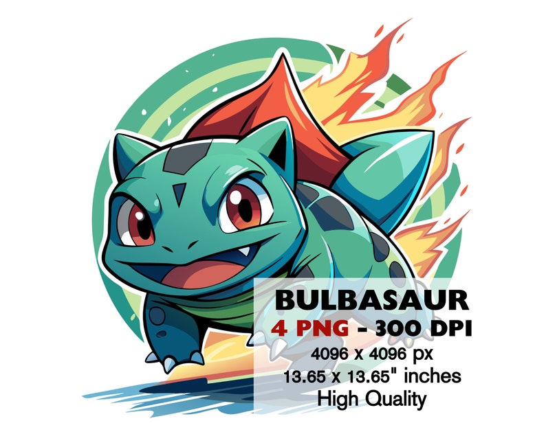 Bulbasaur PNG , Bulbasaur PNG File for Sublimation, Digital Design ...