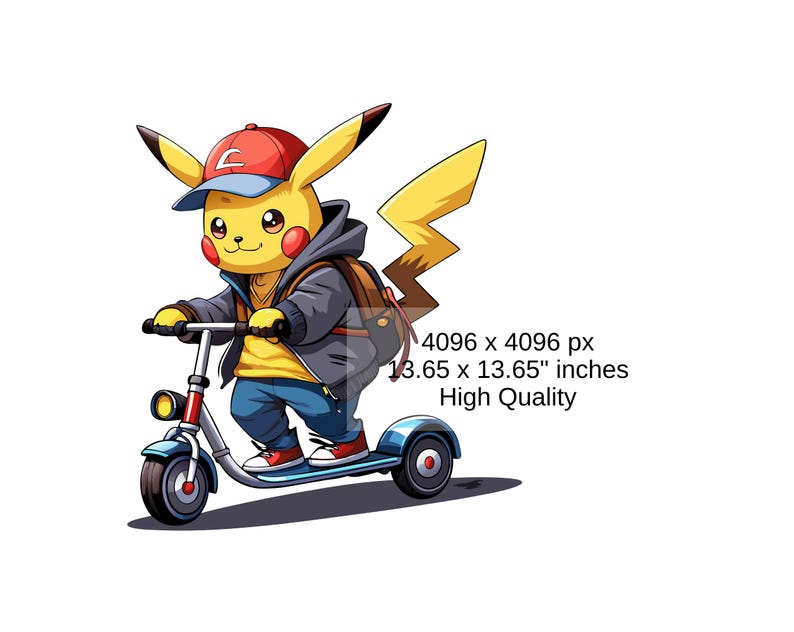 Pikachu PNG y SVG, Pikachu en Scooter Diseño digital, Archivo PNG para ...
