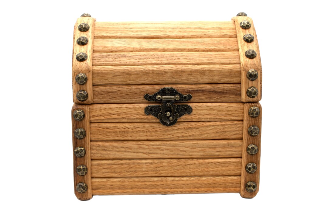 Decorative Wooden Treasure Chest, 7.5L X 5.75W X 7.25H Inches, Cherry ...
