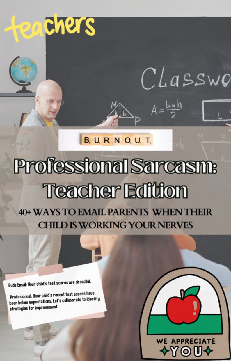 Professional Sarcasm: Teacher Edition - Etsy