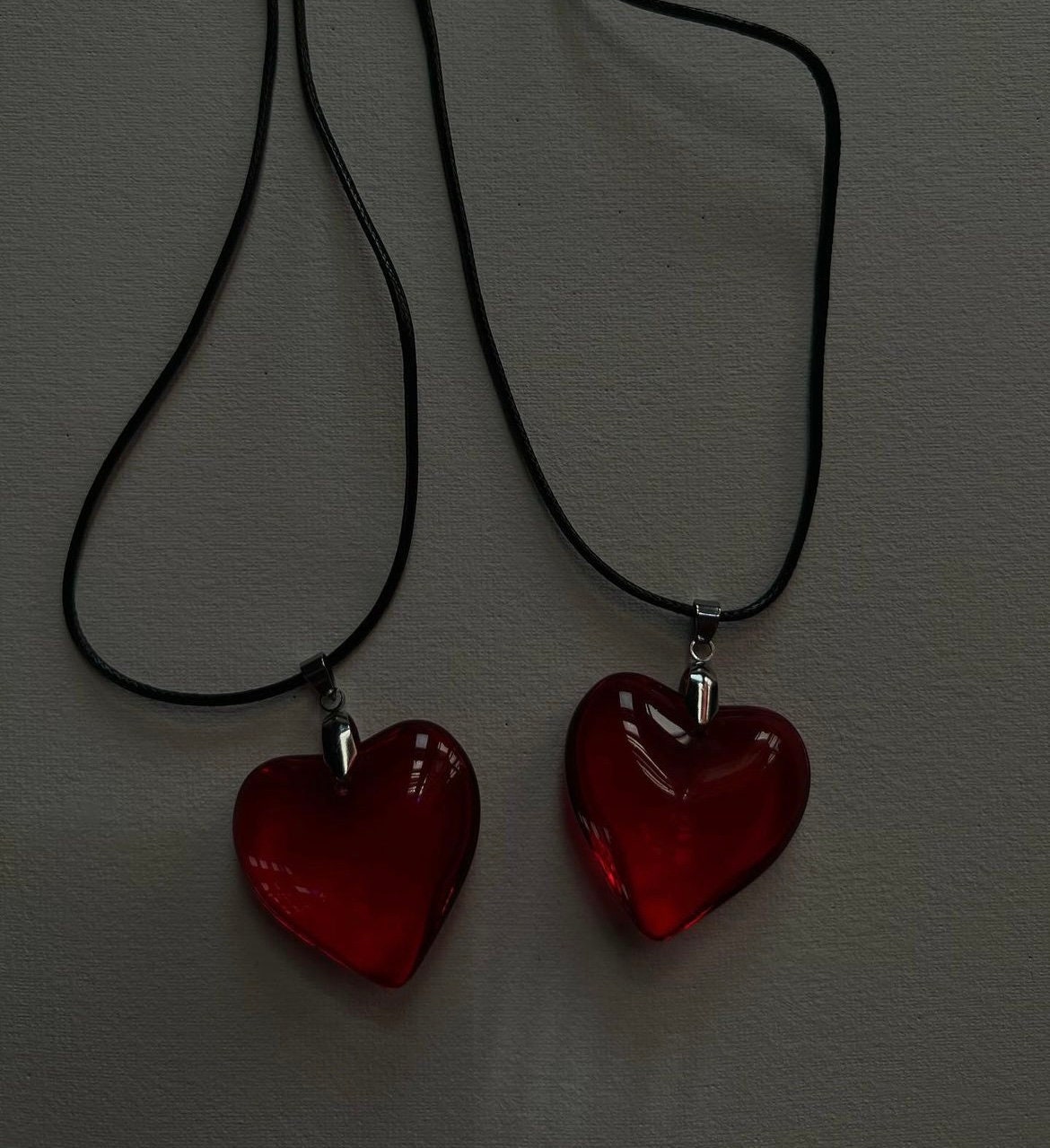 Big Red Heart Pendant Necklace - Etsy