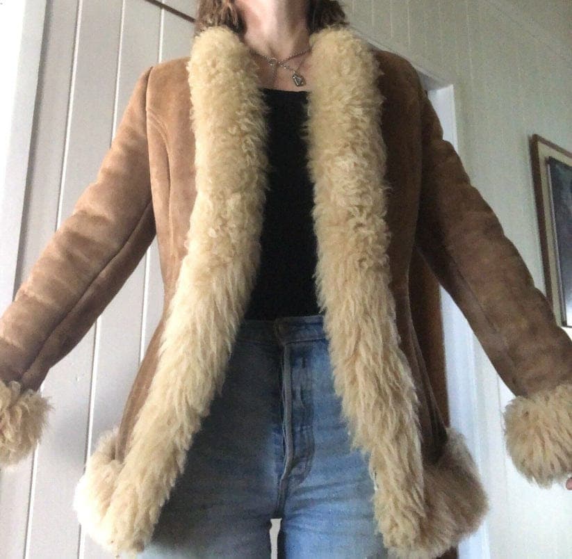 Penny Lane Coat Women Fur Coat Women Shearling Coat 90s Vintage Brown ...