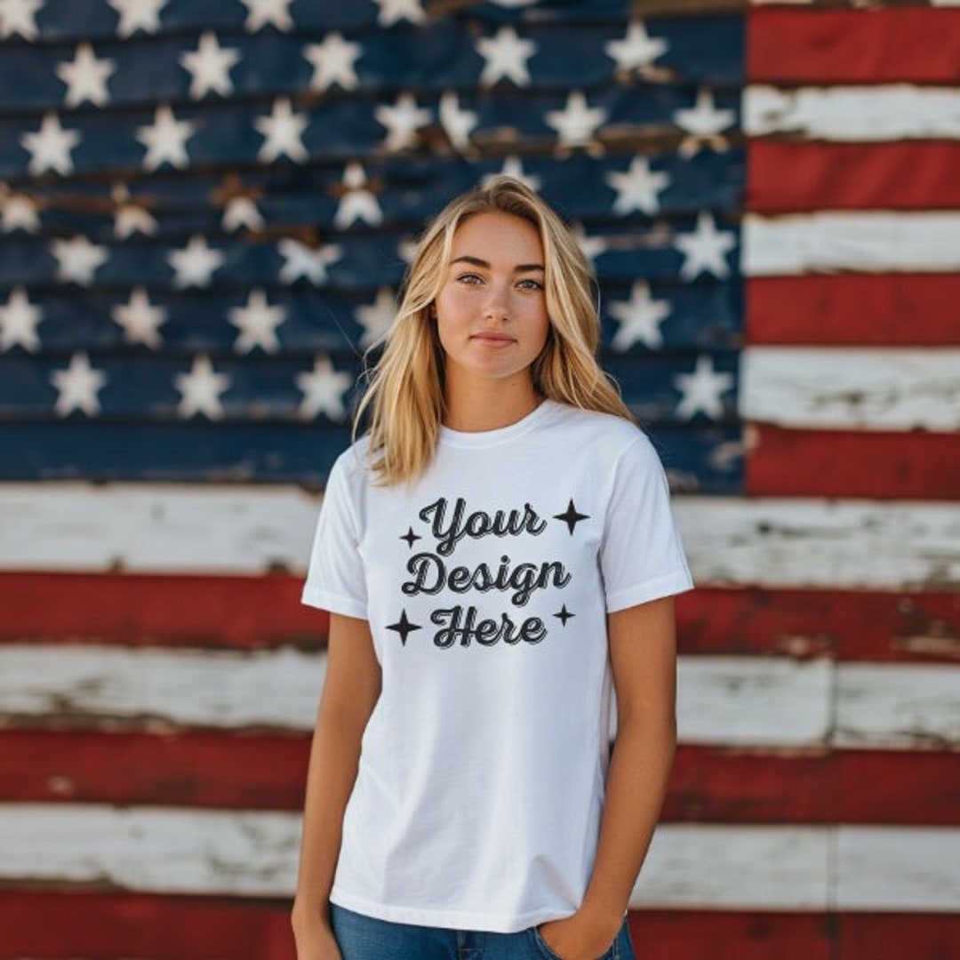 4th of July T-shirt Mockup, Red White and Blue Mockups, Independence ...