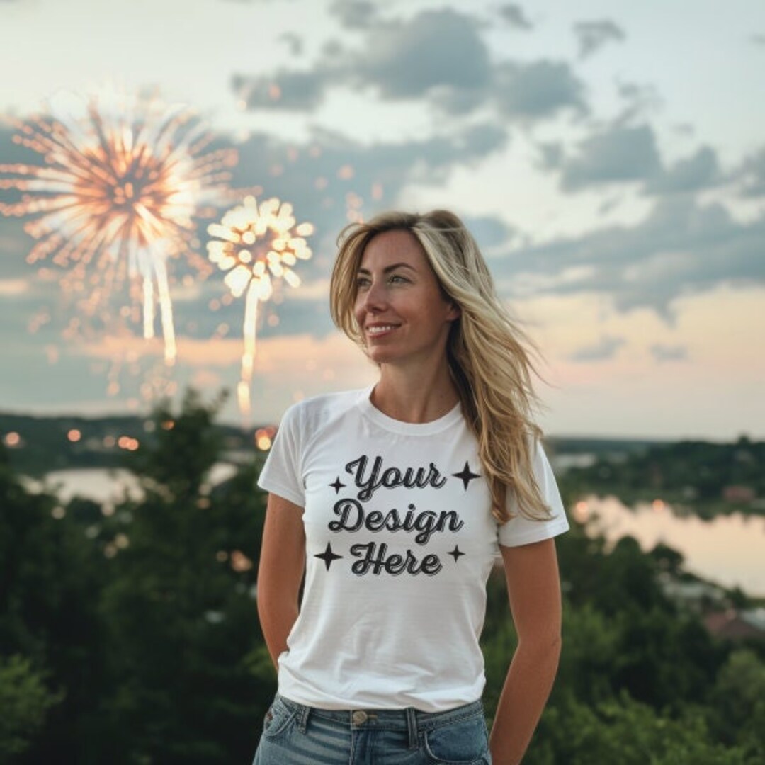 4th of July T-shirt Mockup, Red White and Blue Mockups, Independence ...