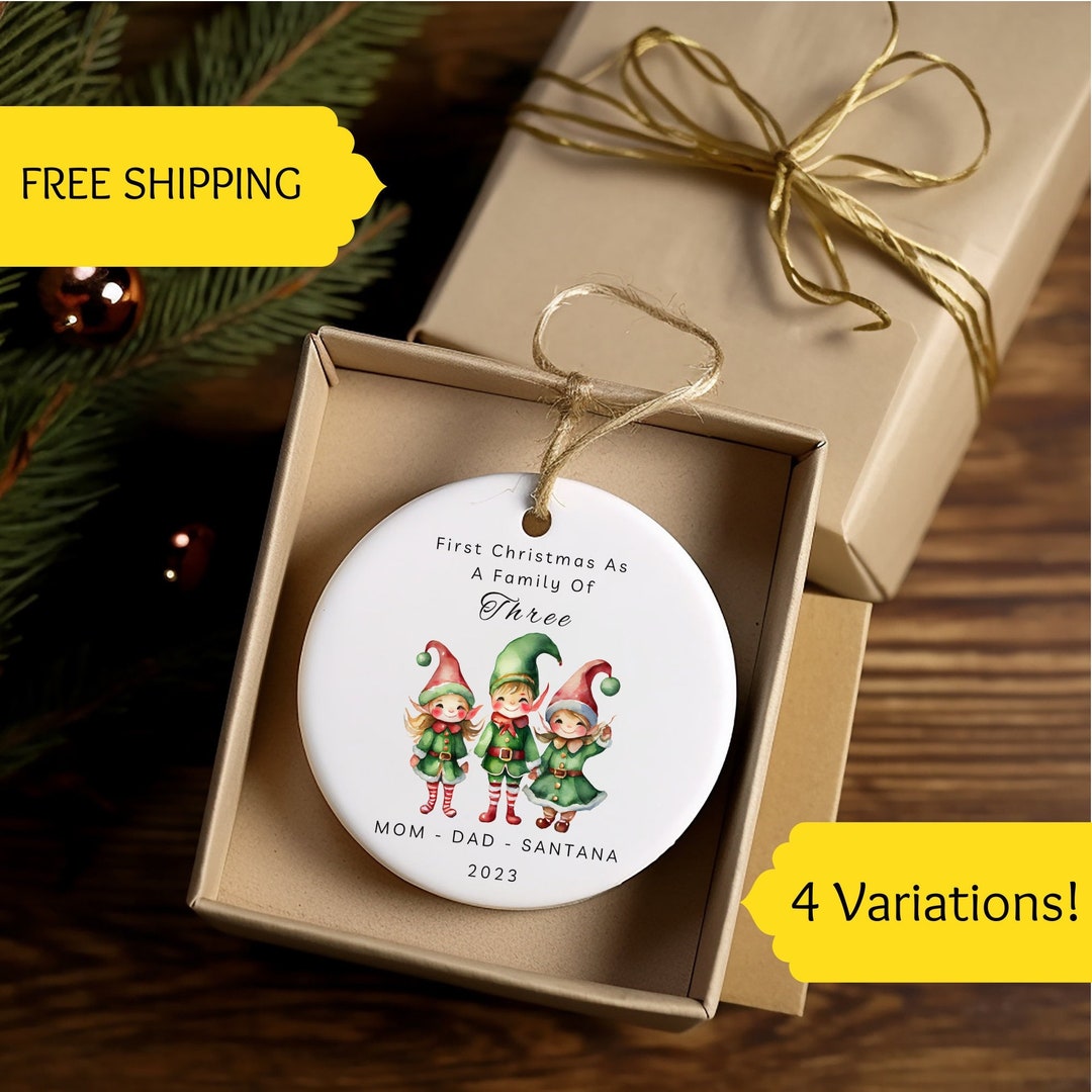 Personalized Family Ornament First Christmas Family of Three Ornament ...