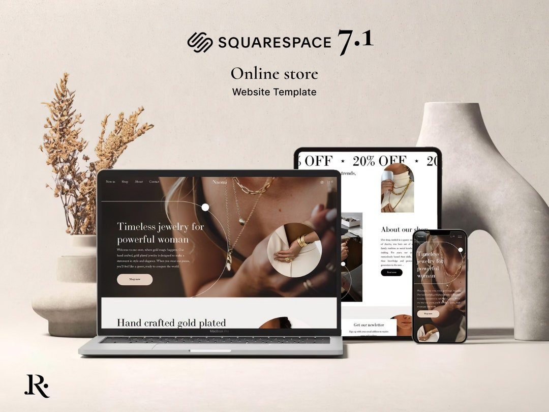 Beautiful Online Store Website Template,squarespace Template for Small ...
