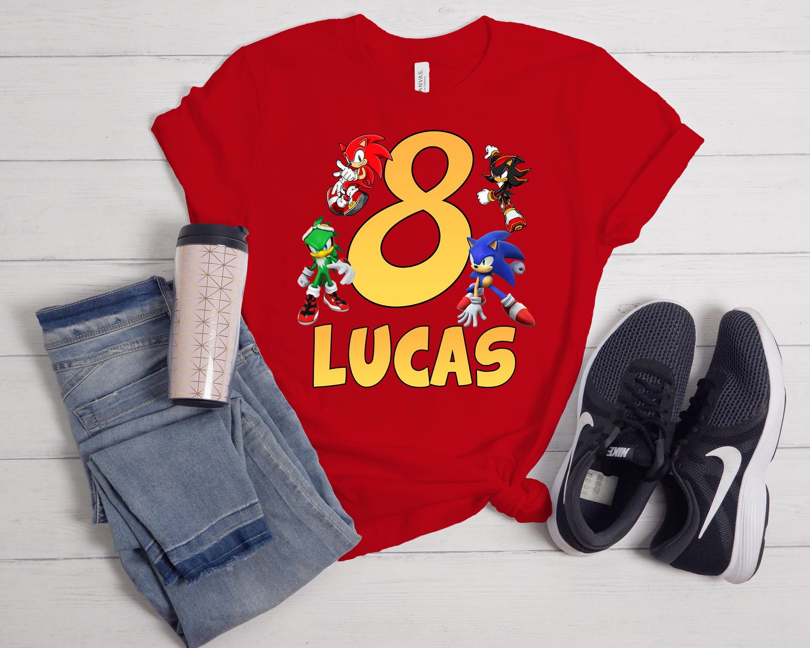 Sonic Birthday Shirt, Sonic the Hedgehog Birthday T-shirt, Custom Sonic ...