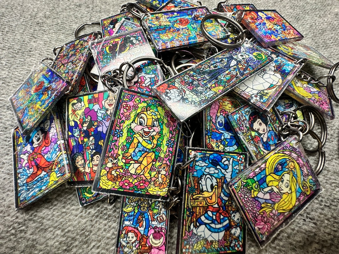 Disney Stained Glass Acrylic Keychains - Etsy