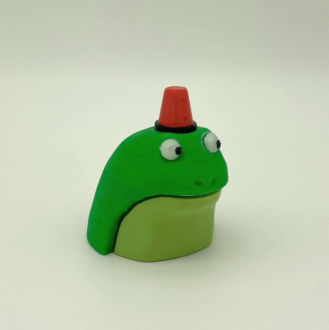 Funny On-call Engineer Frog 3D Printed Bufo Desk Toy With Red Alert Hat ...