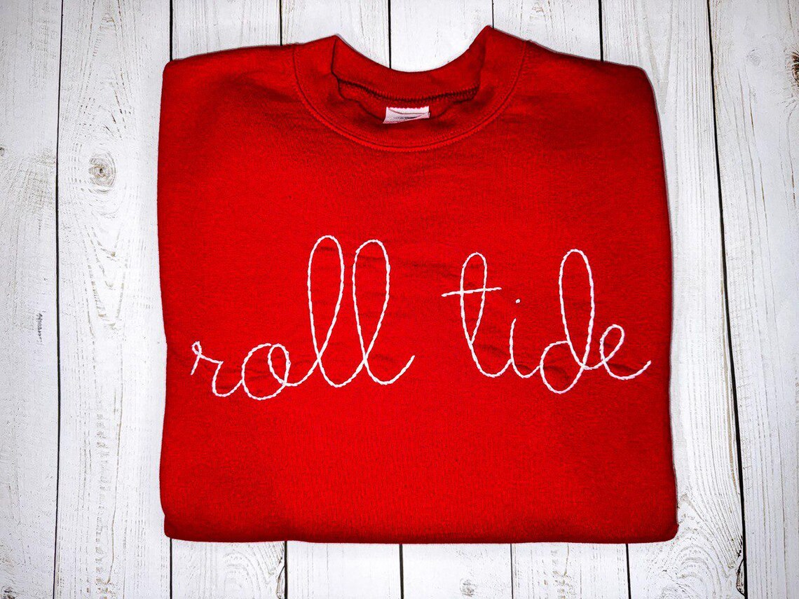 Roll Tide Bama Hand Embroidered Sweatshirt - Etsy