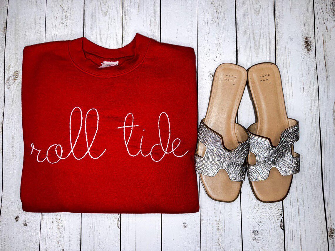 Roll Tide Bama Hand Embroidered Sweatshirt - Etsy