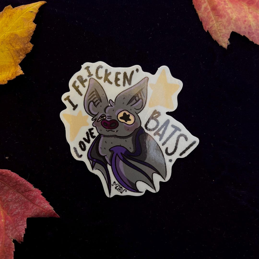 Silly Bat Vinyl Sticker - Etsy