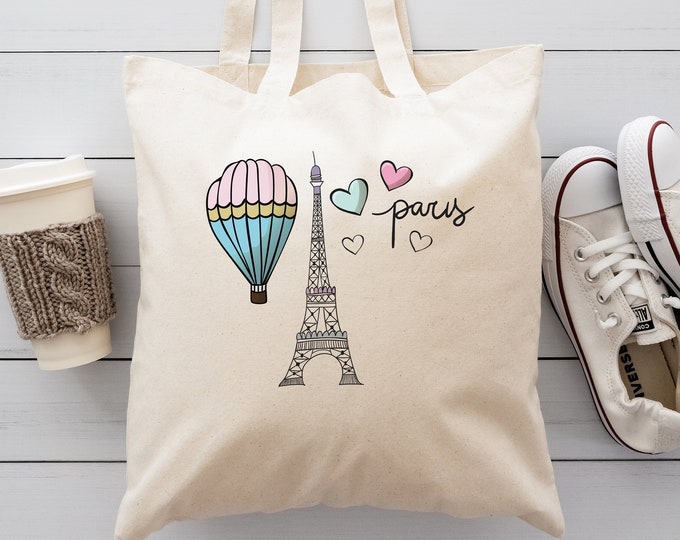 Paris Tote Bag, France Totes, Paris Travel to France Gifts, Eiffel ...