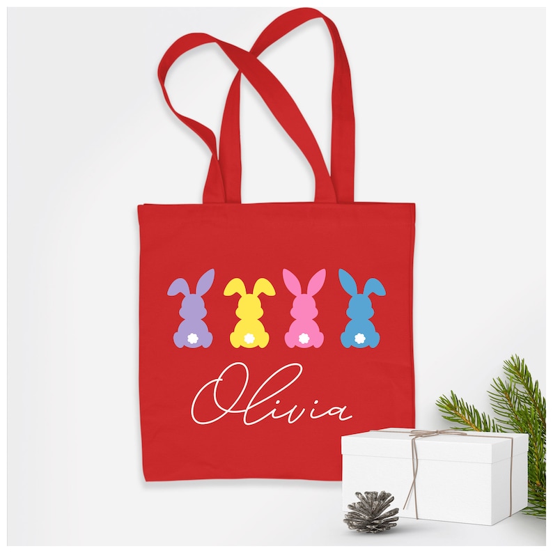 Personalized Easter Egg Hunt Tote Bag, Bunny Design - Etsy