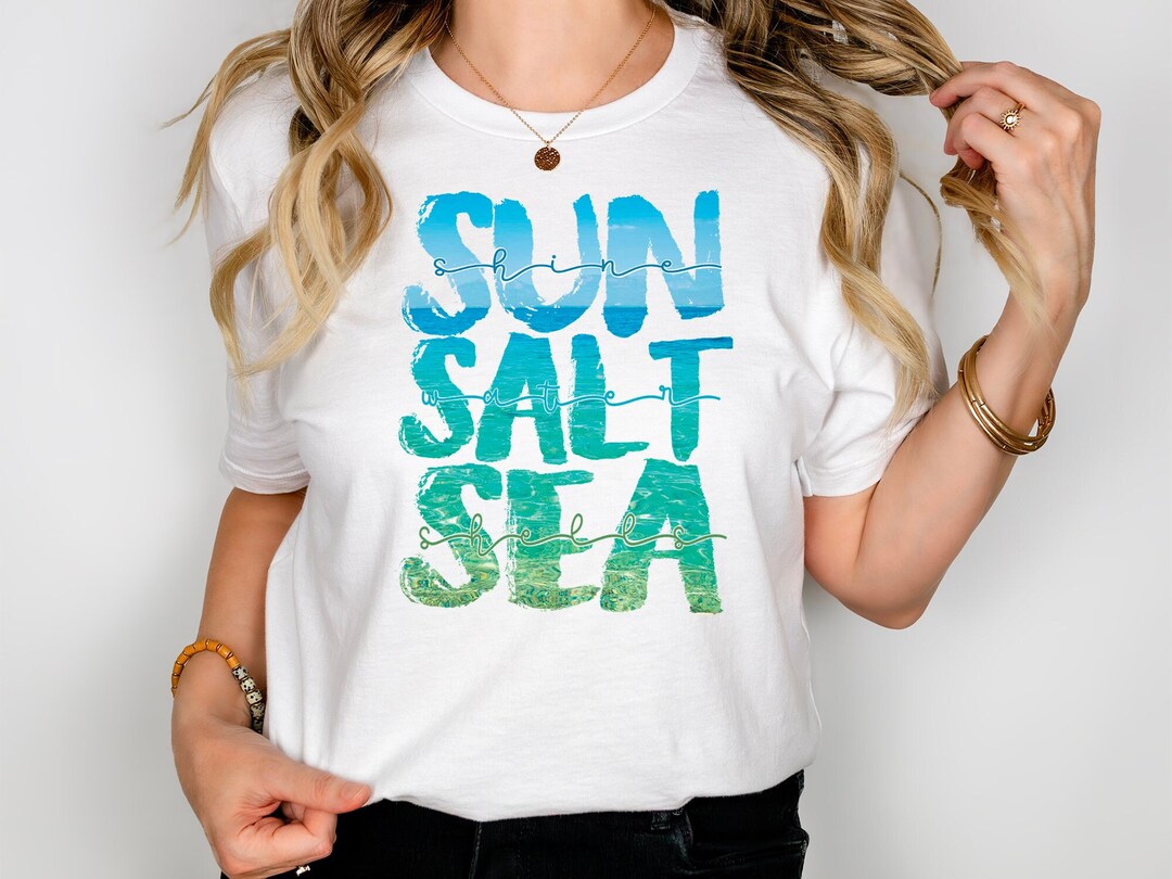 Sun Salt Sea Beach Shirt, Retro Comfort Colors T-shirt, Trendy Beach ...