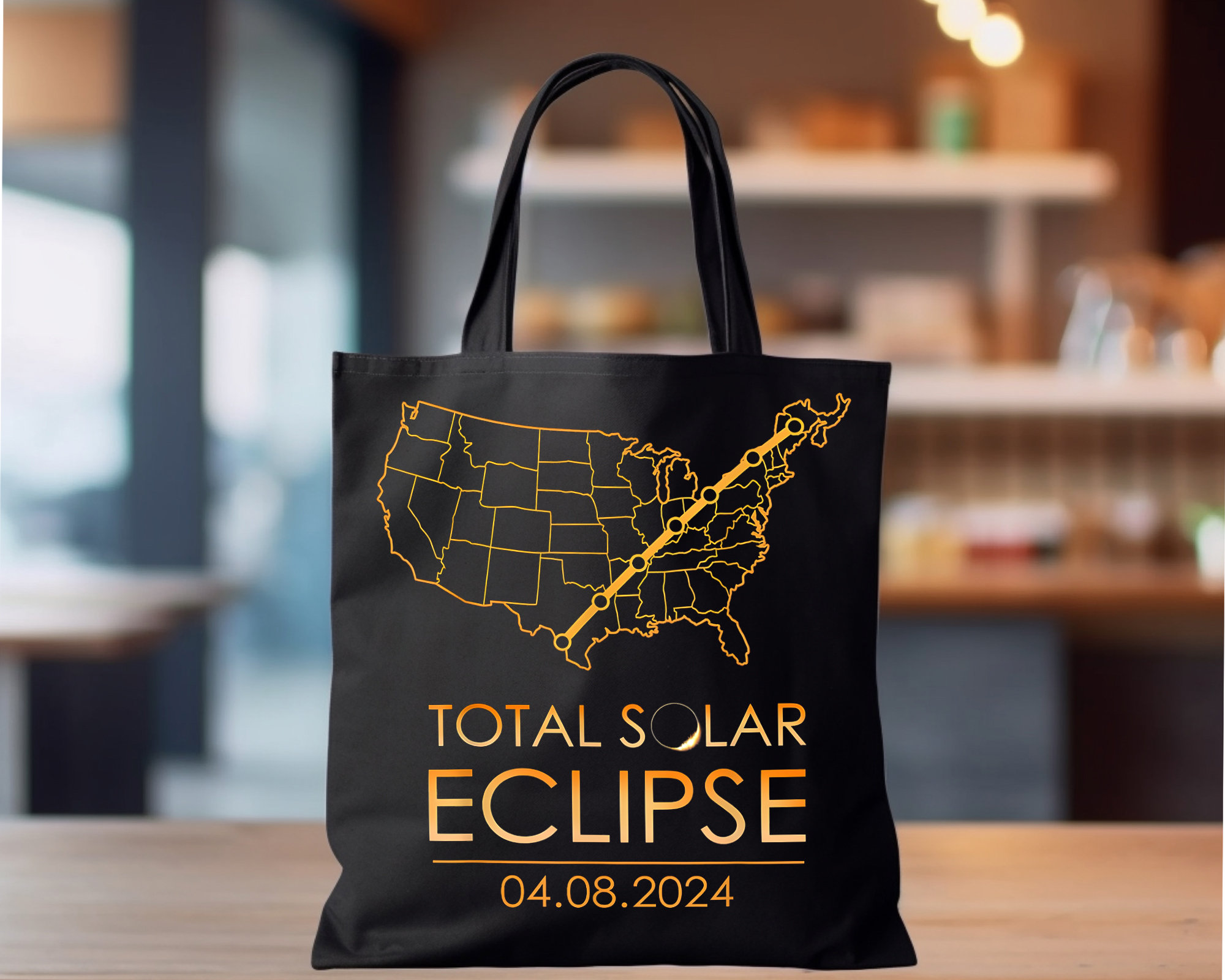Total Solar Eclipse Tote Bag April 8th 2024, Astronomy Lover Bag, North ...
