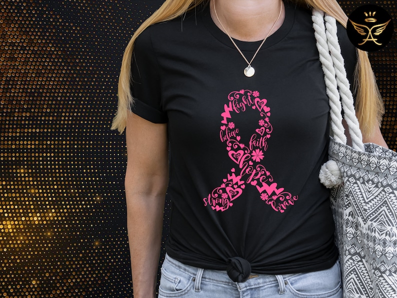 Breast Cancer Shirt, Cancer Ribbon Shirt, Pink Ribbon Shirt, Breast ...