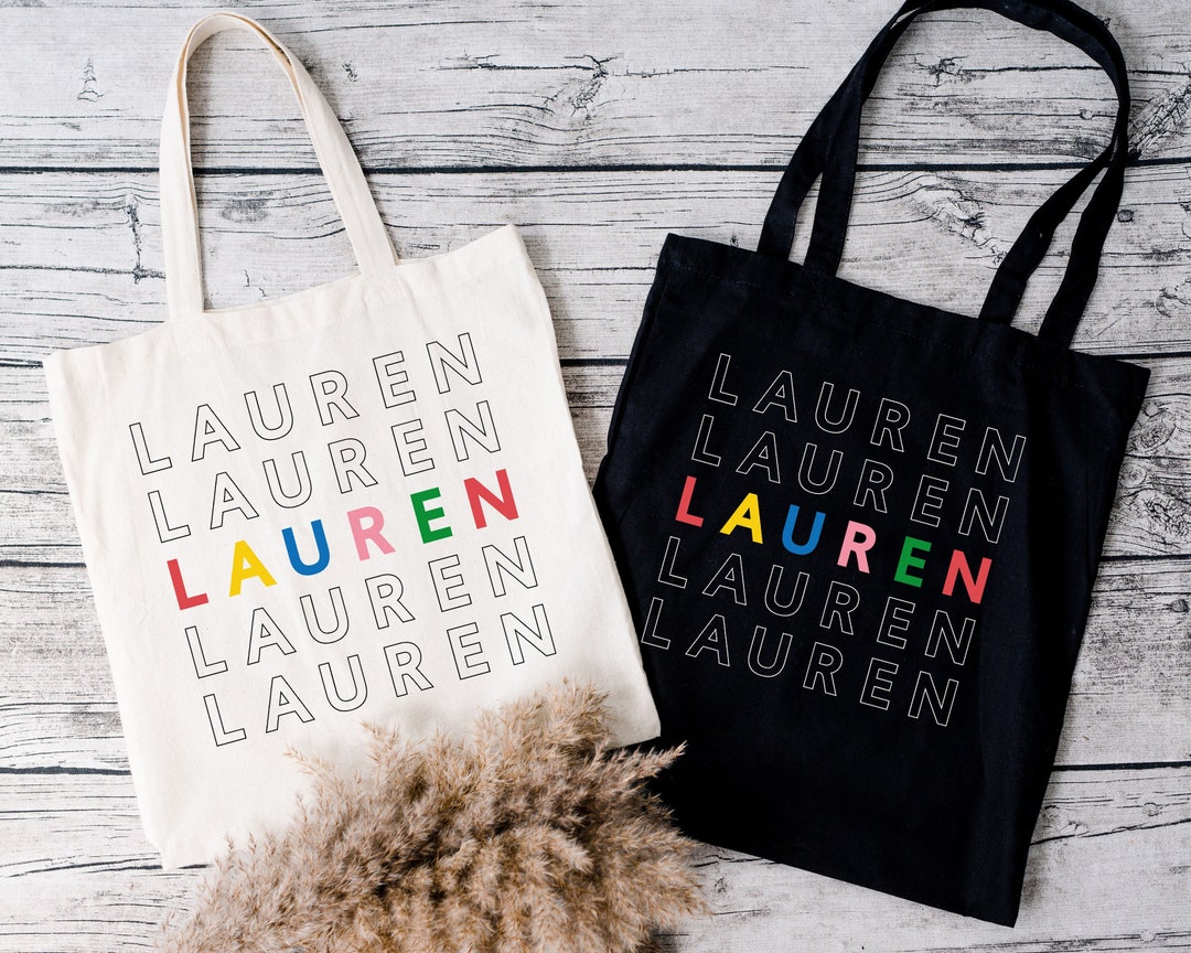Personalized Name Tote Bag, Custom Cotton Canvas Shopper - Etsy